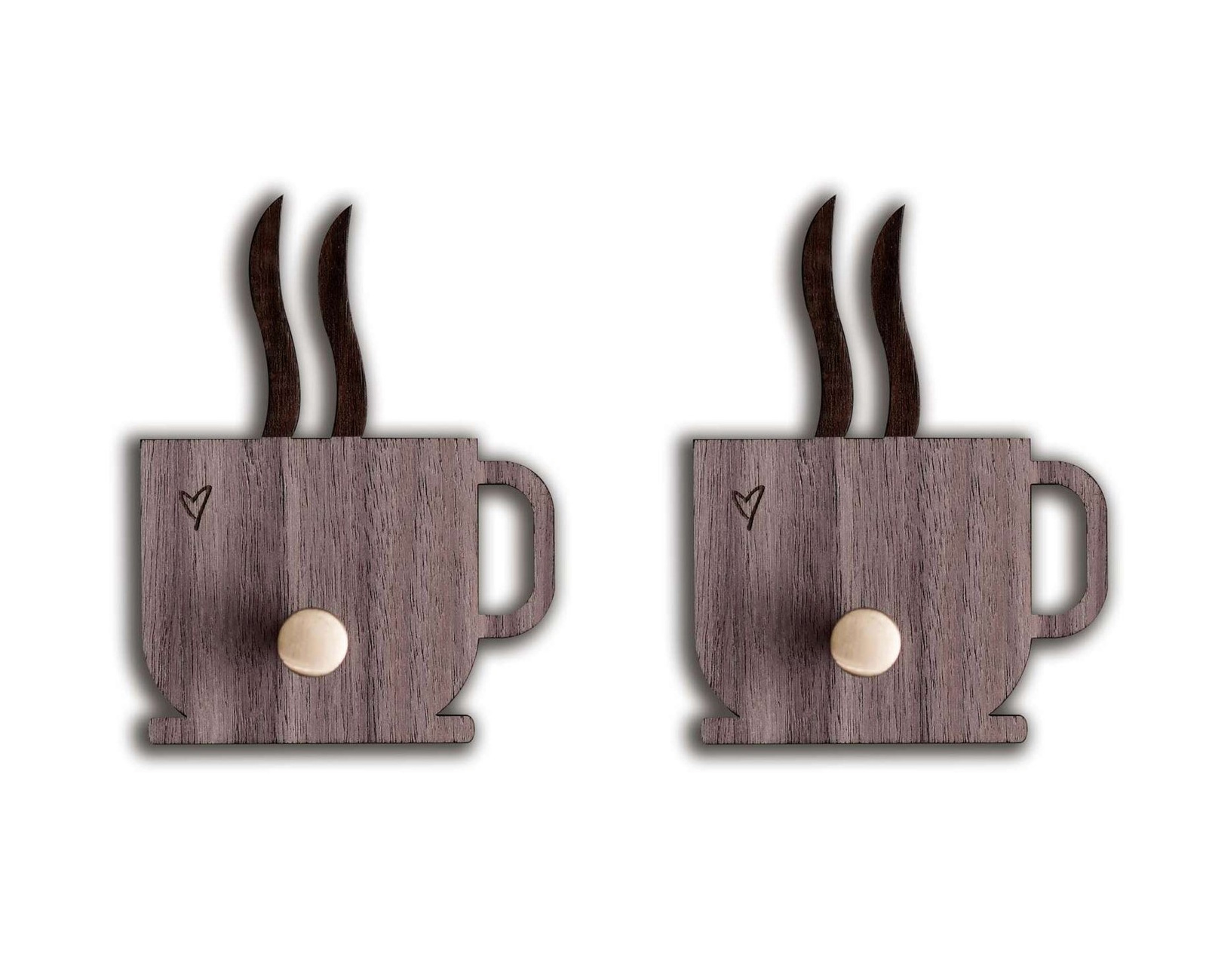Køb Minifabrikken - Knage kaffekop valnød/messing - 2 stk Køb Minifabrikken - Knage kaffekop valnød/messing - 2 stk