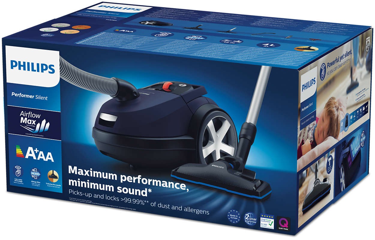 Køb Philips - Performer Silent Støvsuger Med Pose FC8780/09